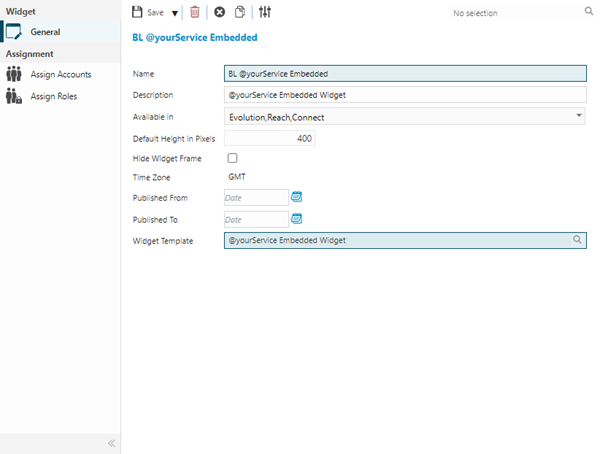 Widget - @yourService Embedded Widget
